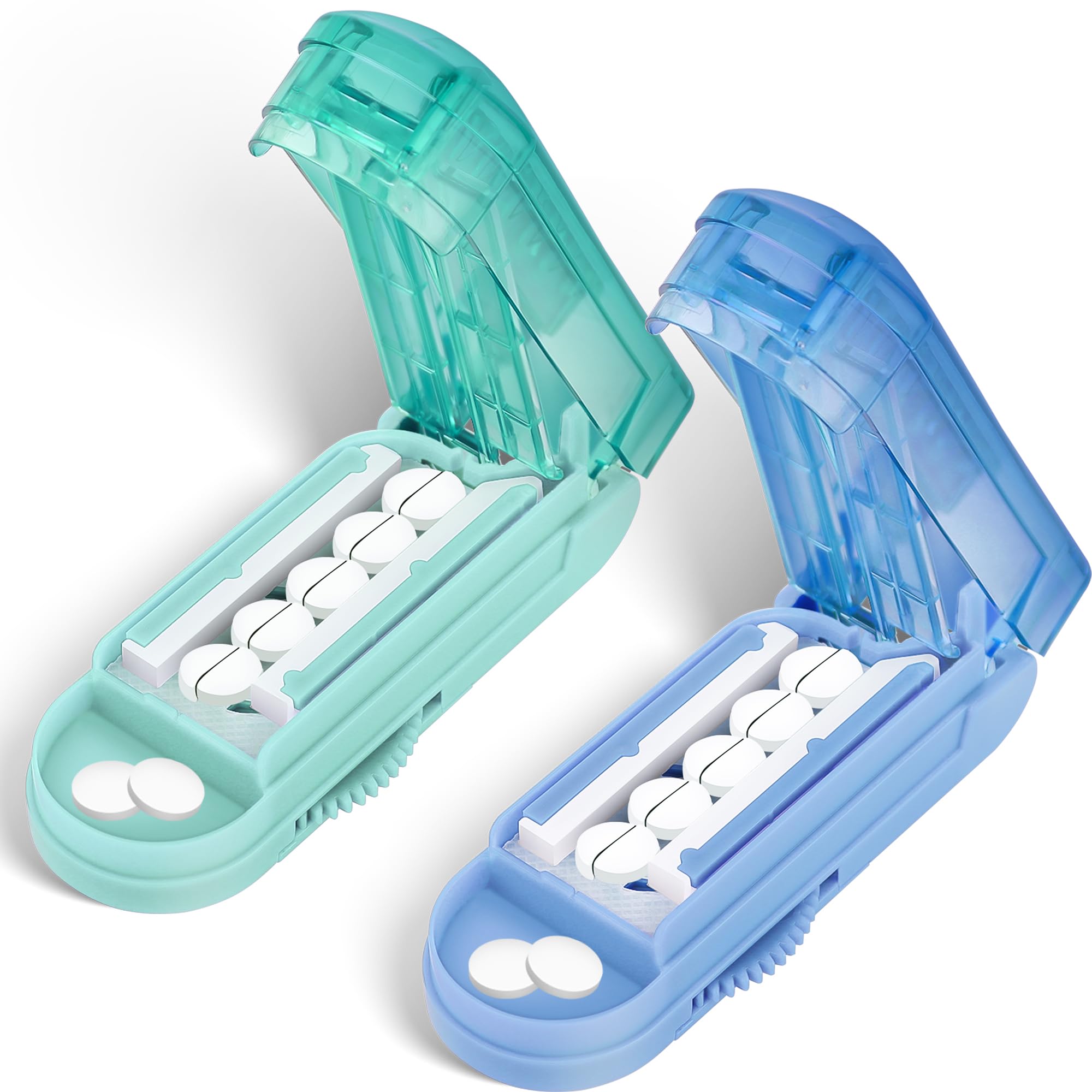 DUBSTAR Small Pill Case, Daily Pill Organizer Travel, Cute Pill Box Portable Pill Container for Purse Pocket, Compact Medicine Holder for Medication, Fish Oils, Vitamins, Supplements (White)