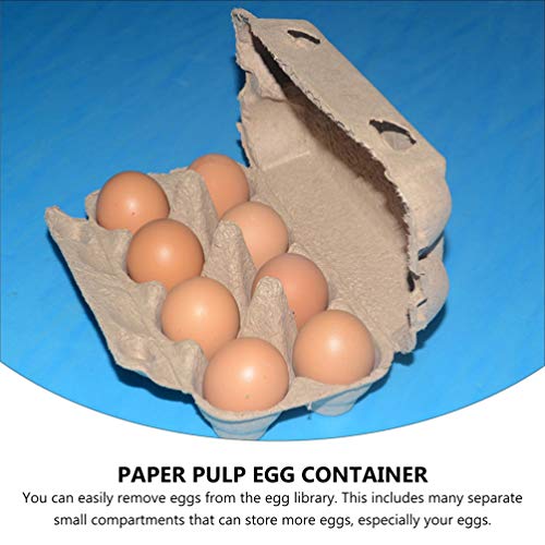 DOITOOL 20PCS Egg Cartons for Chicken Eggs 6 Counts Egg Crates for Farmers Market, Half Dozen Egg Cartons Natural Pulp Egg Cartons 6 for Chicken Eggs Storage