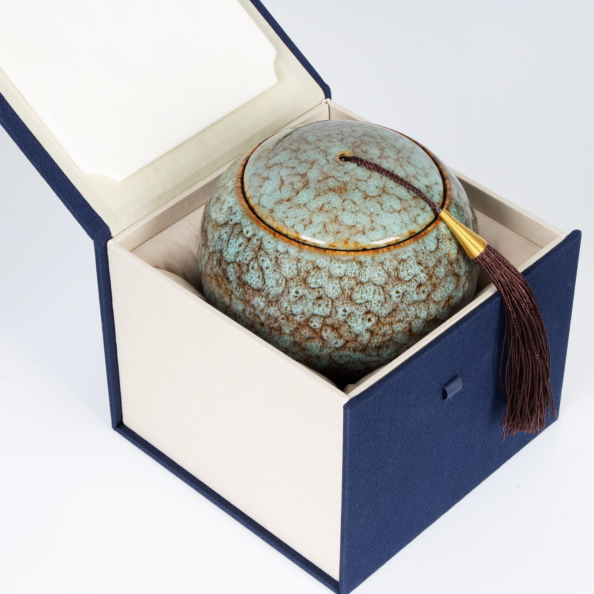 The7boX Medium Urn for Human Ashes,Ceramic Small Keepsake Urns,urn for Ashes for Men or Woman,Memorial Tiny urn,Funeral Cremation Urn for Sharing Adult or Pet Ashes