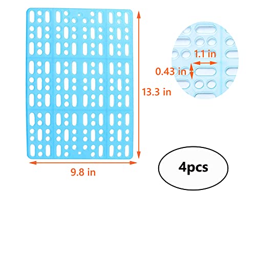 JSLZF Plastic Rabbit Cage Mat, 4 PCS Bunny Feet Pad, Small Animal Floor Pet Mat, Hole Leak Water, Resistance to Chew, Washable, Thick Nest Mat for Rabbit, Bunny