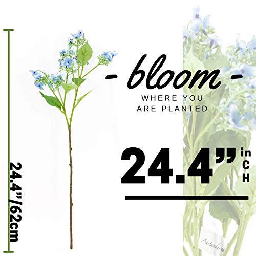 Artificial Faux Blue Flowers Tall Wedding Picks Faux Stems 24.4"(WildHydrangeaSpray) Floral Arrangement Rustic Decoration Crafts Home Decor Holiday Wedding Parties 6Packs (Blue)