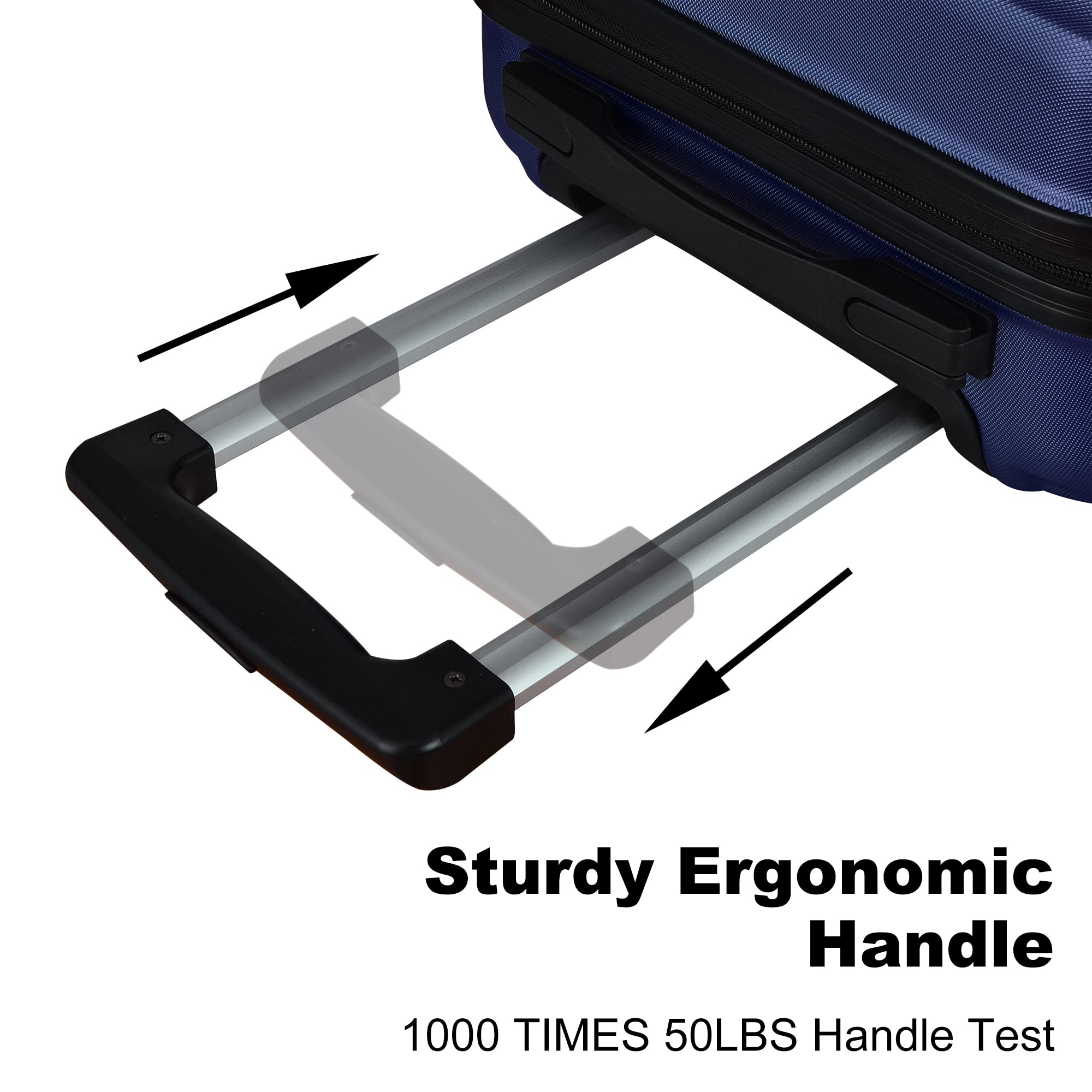 LUMINATERY Luggage Sets, ABS Hardshell 3pcs Luggage Suitcase with TSA Lock, Lightweight Durable Suitcase Sets with Spinner Wheels for Men Women Blue (20in/24in/28in)