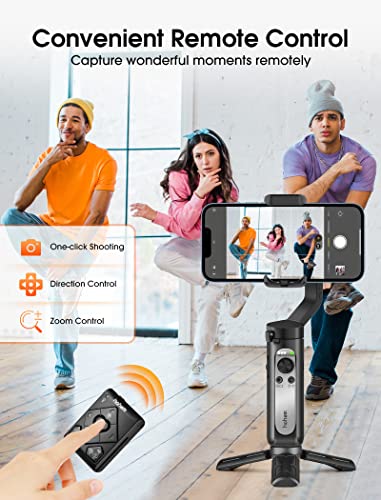 hohem iSteady X2 Gimbal Stabilizer for Smartphone, 3-Axis Phone Gimbal with Remote Control, Foldable and Portable Stabilizer for iPhone & Android, Phone Stabilizer for Video Recording YouTube TikTok