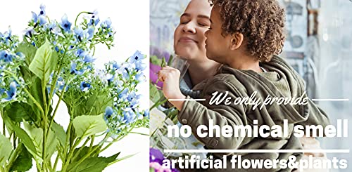 Artificial Faux Blue Flowers Tall Wedding Picks Faux Stems 24.4"(WildHydrangeaSpray) Floral Arrangement Rustic Decoration Crafts Home Decor Holiday Wedding Parties 6Packs (Blue)