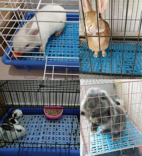 JSLZF Plastic Rabbit Cage Mat, 4 PCS Bunny Feet Pad, Small Animal Floor Pet Mat, Hole Leak Water, Resistance to Chew, Washable, Thick Nest Mat for Rabbit, Bunny