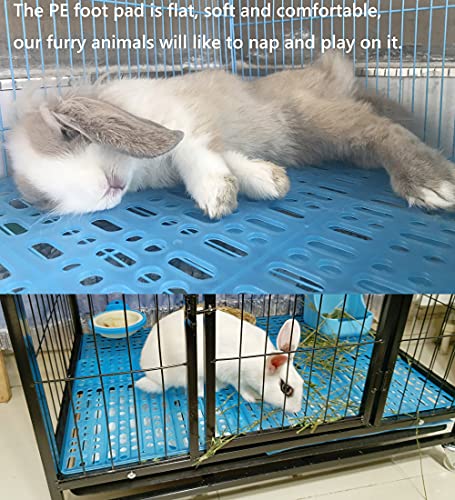 JSLZF Plastic Rabbit Cage Mat, 4 PCS Bunny Feet Pad, Small Animal Floor Pet Mat, Hole Leak Water, Resistance to Chew, Washable, Thick Nest Mat for Rabbit, Bunny
