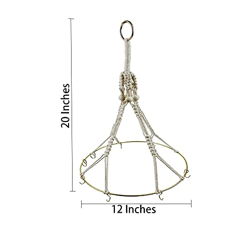 Shiyode Herb Dryer Handmade Plant Drier Rack Kit Flower Drying Hanging Holder Decorative Hanger with Hooks for Herb and Spices Drying, Gold