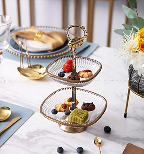 3-Tier 13.5’’ Cupcake Stand Hardware Fittings, Metal Mold Crown Holder DIY Making for Fruit Plate Cake Stand Snack Tray Replacement Parts for Tea Party Wedding Decoration (3 Sets - Retro Gold Leaf)