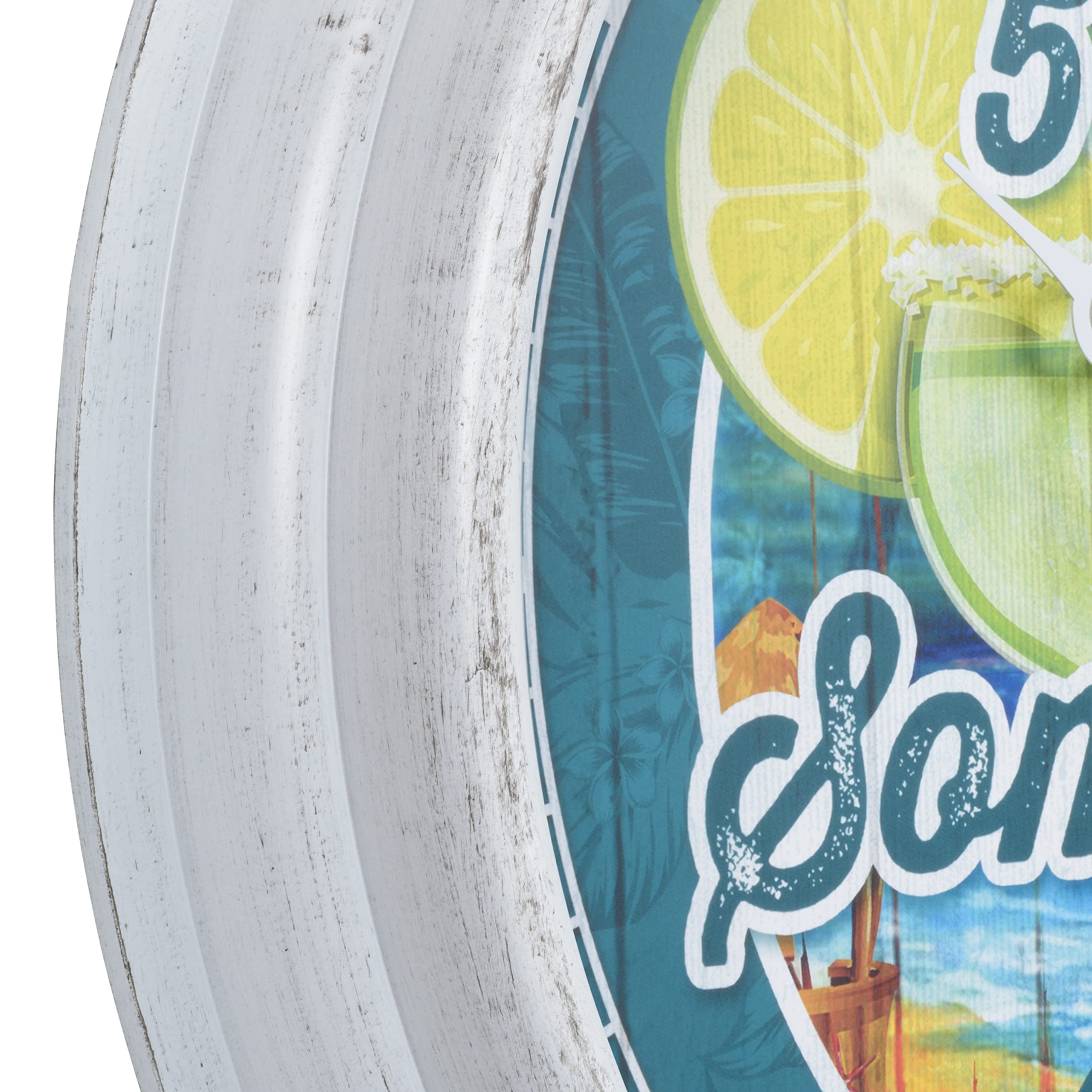La Crosse 433-3841MV7T 15.75" Indoor/Outdoor Quartz Wall Clock w/Temp - It's 5 O'Clock Somewhere