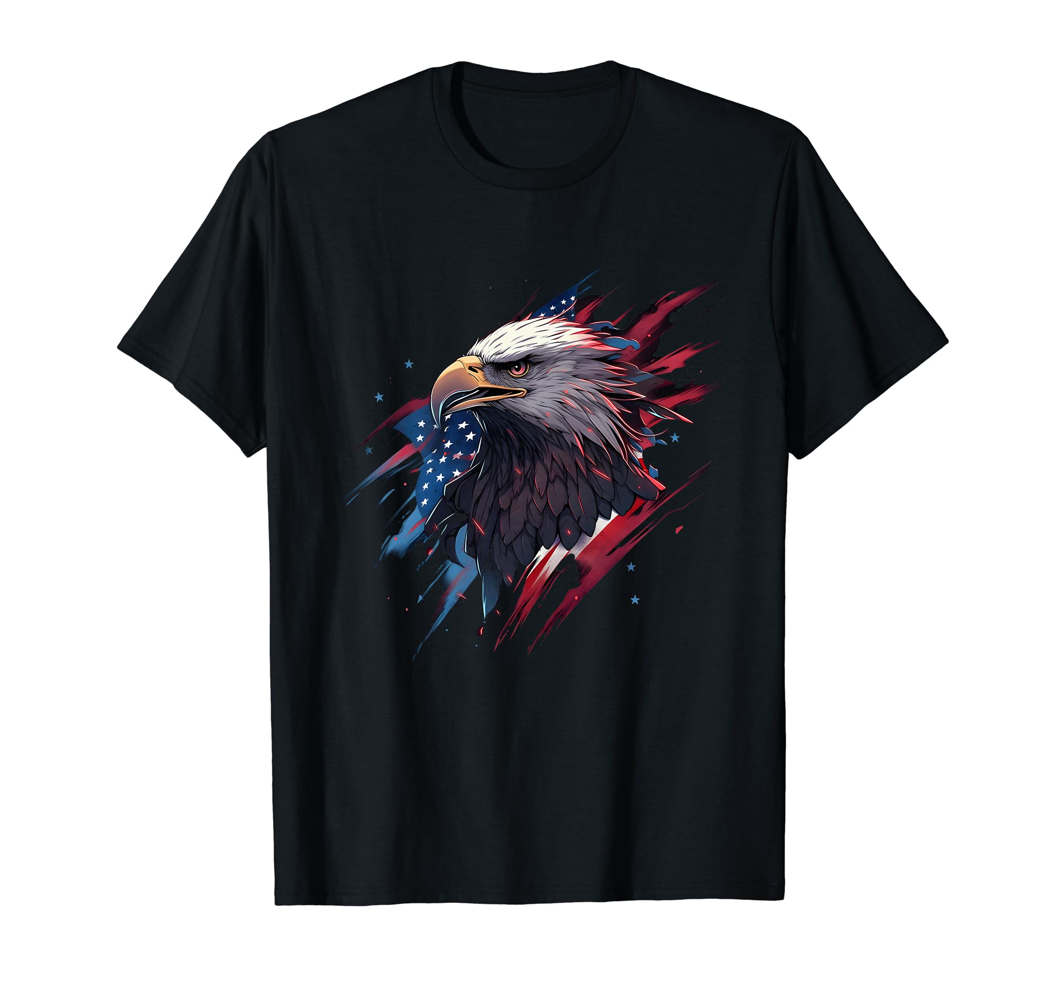 Eagle Bird 4th of July American Flag Veterans Memorial T-Shirt