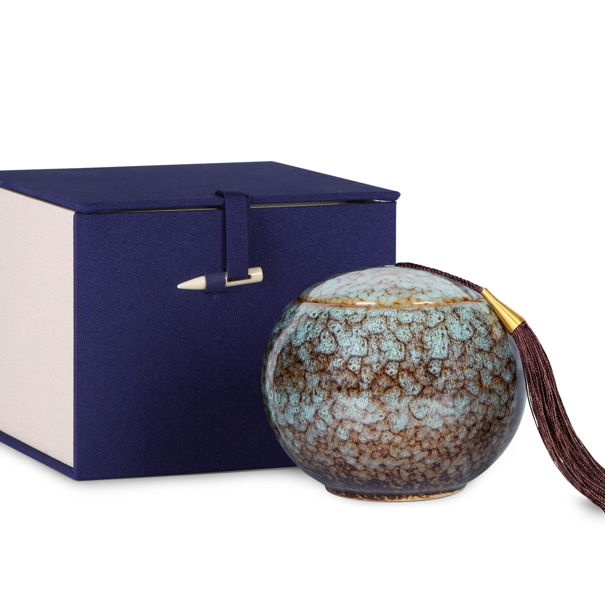 The7boX Medium Urn for Human Ashes,Ceramic Small Keepsake Urns,urn for Ashes for Men or Woman,Memorial Tiny urn,Funeral Cremation Urn for Sharing Adult or Pet Ashes
