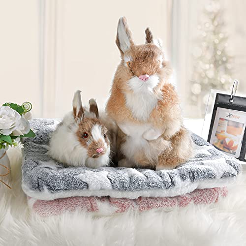 catadog Small Animal Bed Mat, Soft & Warm, Suitable for Guinea Pig, Hamster, Rabbit, Rat and Bearded Dragon (X-Large(13.3''x9.4''), Star Grey)