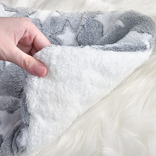 catadog Small Animal Bed Mat, Soft & Warm, Suitable for Guinea Pig, Hamster, Rabbit, Rat and Bearded Dragon (X-Large(13.3''x9.4''), Star Grey)