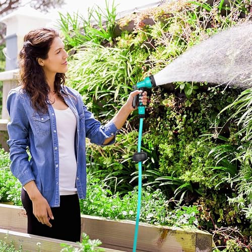 Bietor Garden Hose 115ft+6.5ft, Retractable Garden Hose Reel Flexible, Water Hose With Reel Automatic Rewind, Heavy Duty Garden Hose With 9 Patterns Spray Nozzle
