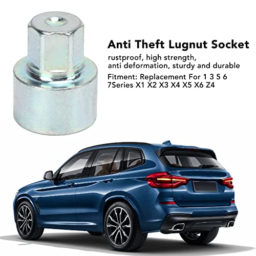 Anti Theft Lugnut,Wheel Lock Key Anti Theft Lugnut Socket Replacement for 1 3 5 6 7Series X1 X2 X3 X4 X5 X6 Z4 (052)