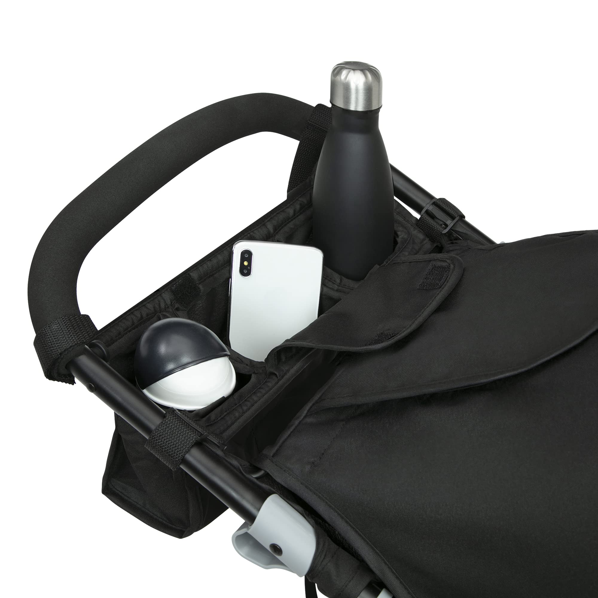 Delta Children Apollo Jogging Stroller - Shock Absorbing Frame with Large Canopy & Recline - Car Seat Compatible, Black