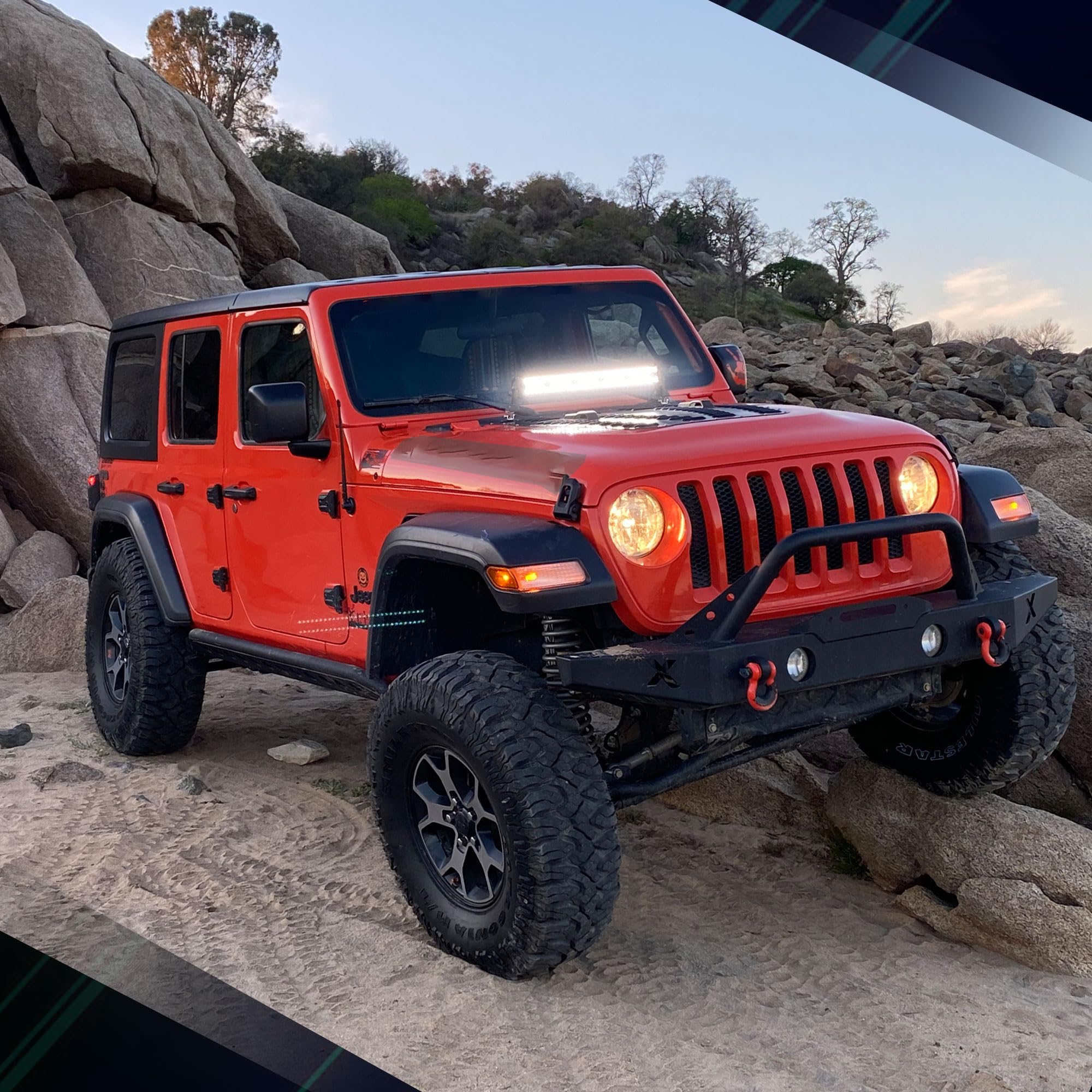 SLARY 32 Inch 180W LED Light Bar White/Amber Flasing Strobe Light with Six Modes Driving Fog Lights Spot Flood Combo Beam Bumper Lights with Switch Wiring Harness for Offroad Truck 4WD SUV ATV UTV
