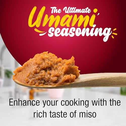 Fusion Select Organic Red Miso Paste - Made of Fermented Soy Bean & Rice - Savory Japanese Seasoning For Cooking Soup Base, Broth, Stew, Salad Dressing, Sauce, Marinade, Ramen - 15 Servings, 300g