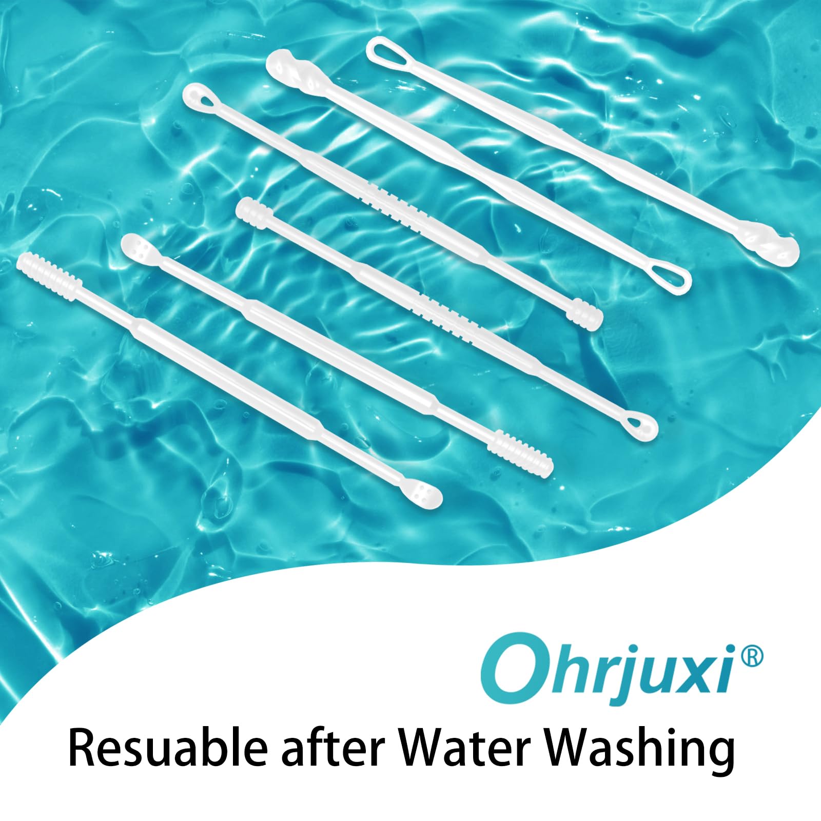 Ohrjuxi® Ear Cleaners - 72 PCS Reusable Ear Wax Removal Tools, Professional-Grade TPE, Effective & Gentle Earwax Removal Cleaning Kit, Clogged & Itch Ear Relief - Suitable for Kids, Adults, Seniors