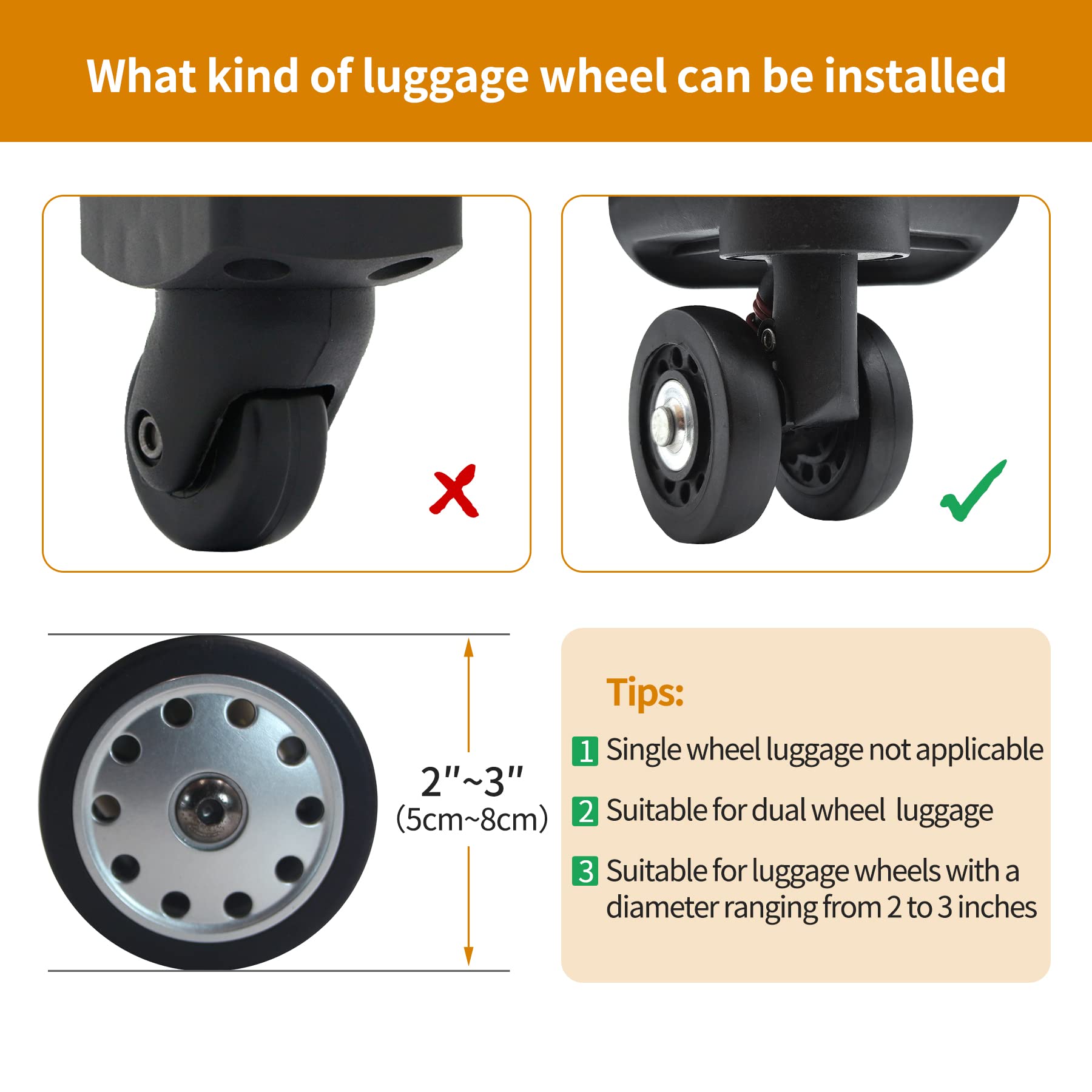 uinhuine 9Pack Luggage Suitcase Wheels Cover Carry on Luggage Wheels Cover for most 8-spinner Wheels Luggage Sets