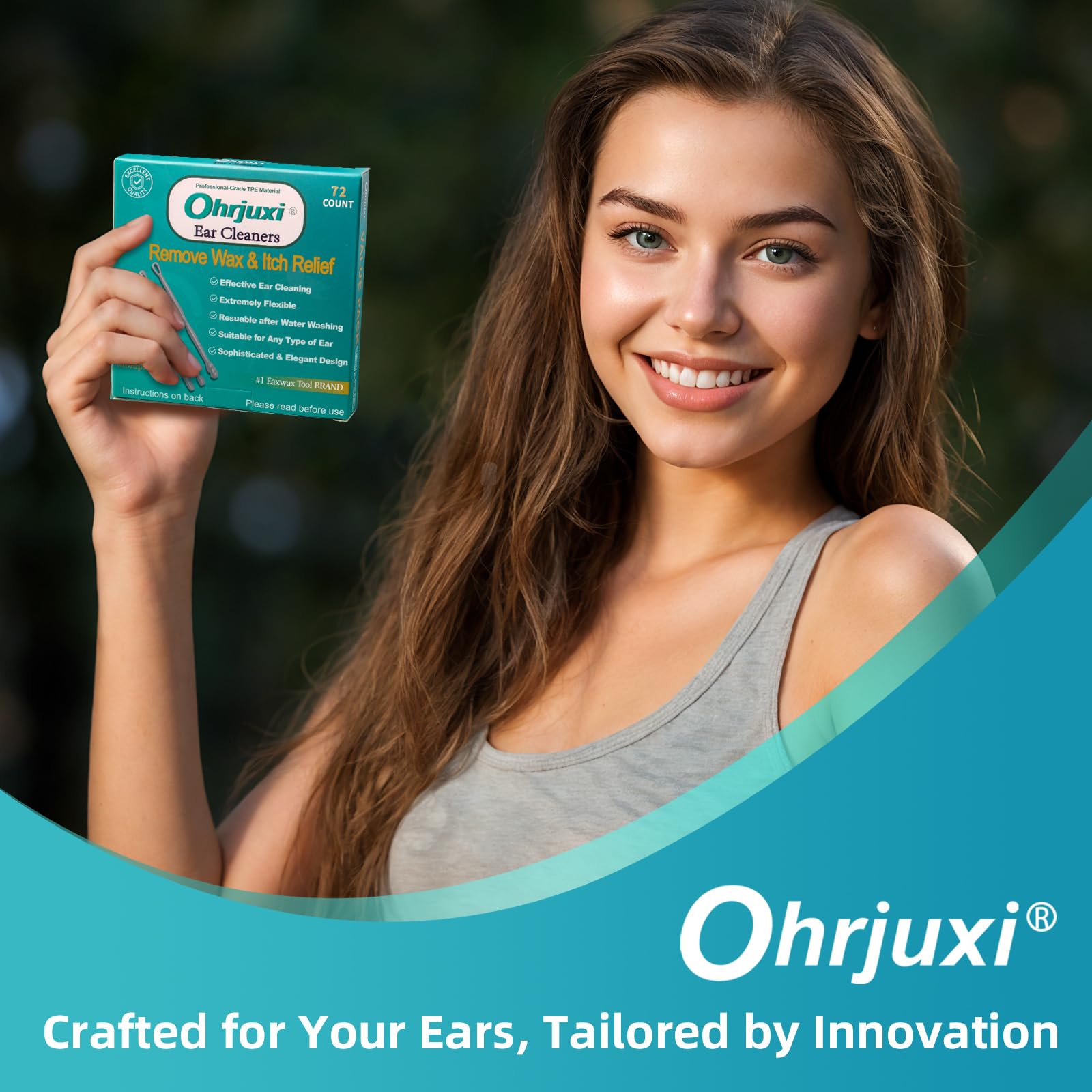 Ohrjuxi® Ear Cleaners - 72 PCS Reusable Ear Wax Removal Tools, Professional-Grade TPE, Effective & Gentle Earwax Removal Cleaning Kit, Clogged & Itch Ear Relief - Suitable for Kids, Adults, Seniors