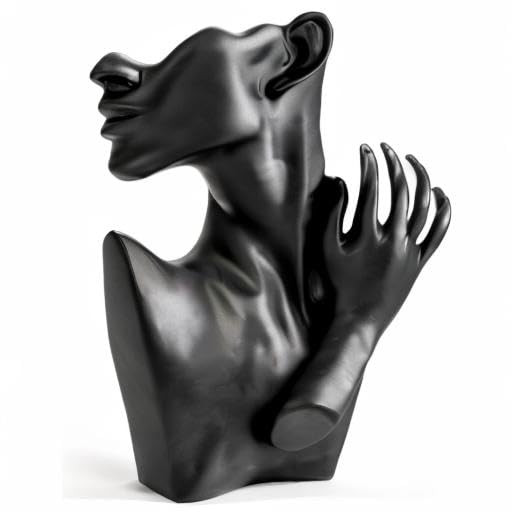 SOUJOY Jewelry Mannequin Stand Set, Earring Display with Hand, Resin Bust Holder Organizer for Show Jewelry, Necklace, Earrings, Rings
