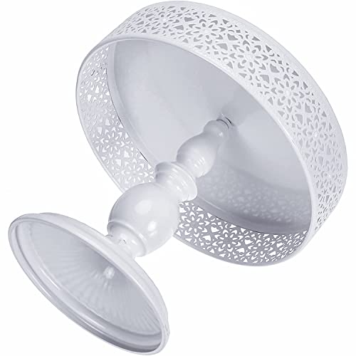 Peohud 3 Pack White Metal Cake Stands, 8"/10"/12" Round Cupcake Dessert Display Stand for Wedding, Birthday Party, Anniversary, Gatherings, White