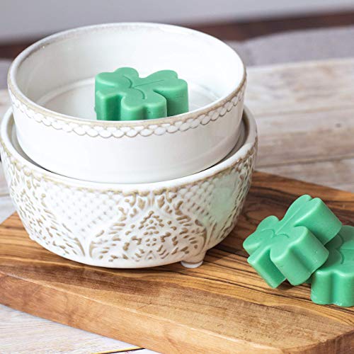 St. Patrick's Day Wax Melts Lucky Charms Sandalwood + Coconut | Strong Scented Shamrock Tarts Pack of 6 | St. Patty Clovers - 3 oz.