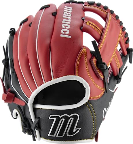 MARUCCI Caddo Series V2 Baseball Glove, 11.00" Single Post, Right Hand Throw, RED/Black
