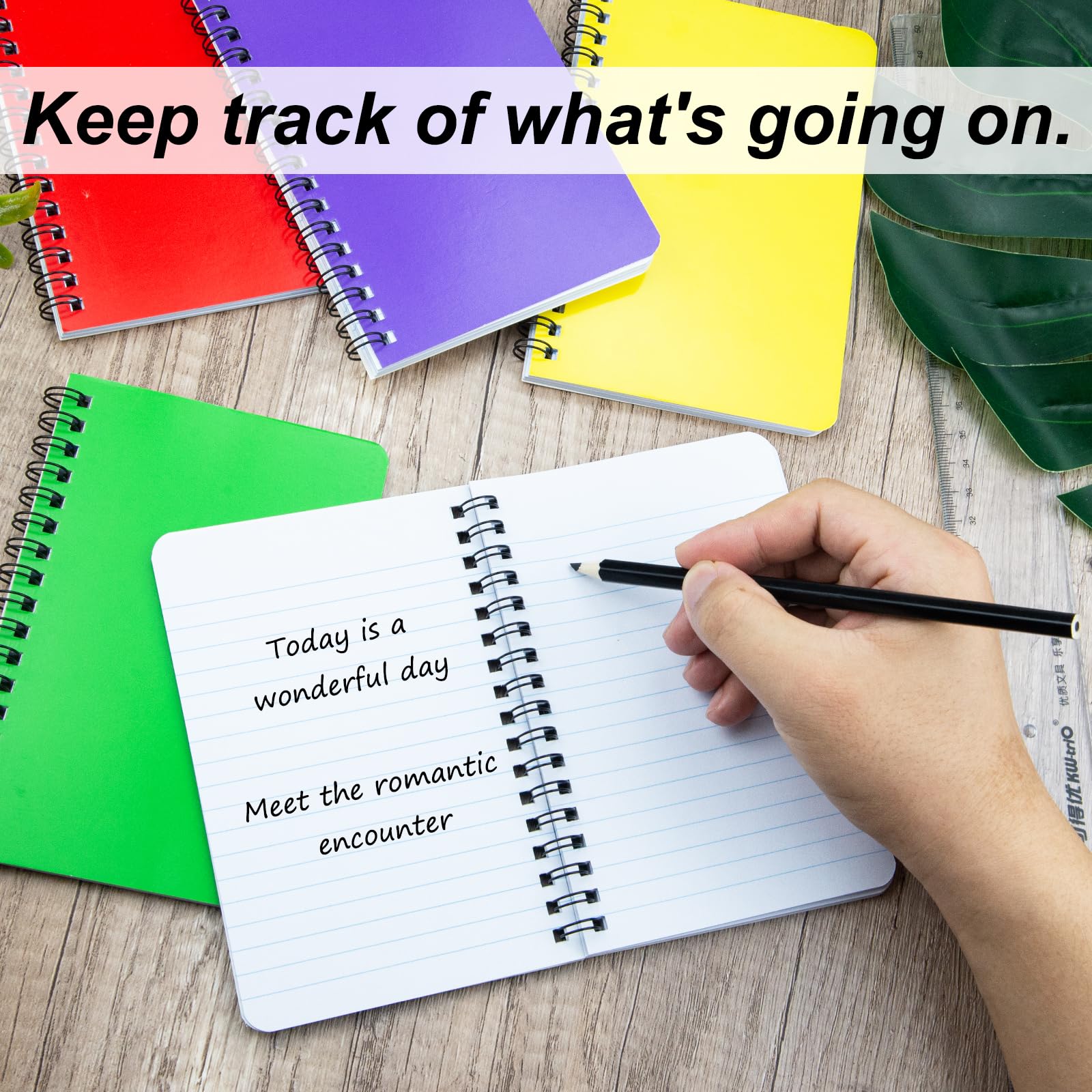 Fantasyon Top Bound Memo Books 4" x 6" Pocket Notebook Spiral Memo Pads For Home, Office, College, School, Lined College Ruled Paper, 75 Sheets Per Notebook (10 Pack) (A6)