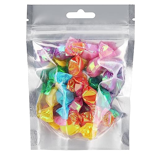 Green Nexus 100 Pack Smell Proof Odorless Bags- 3.6x5 Inch Resealable Mylar Bags with Clear Window Flat Ziplock and Hanging Hole Bag (Black)