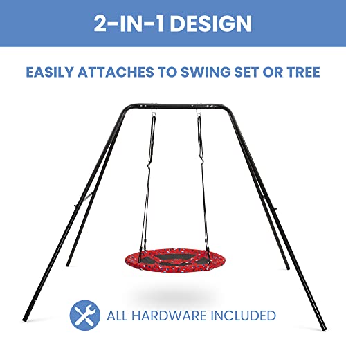 Disney Mickey Mouse 40-Inch Saucer Swing for Kids by Delta Children β Attaches to Swing Sets or Trees β Includes All Necessary Hanging Hardware & Rope
