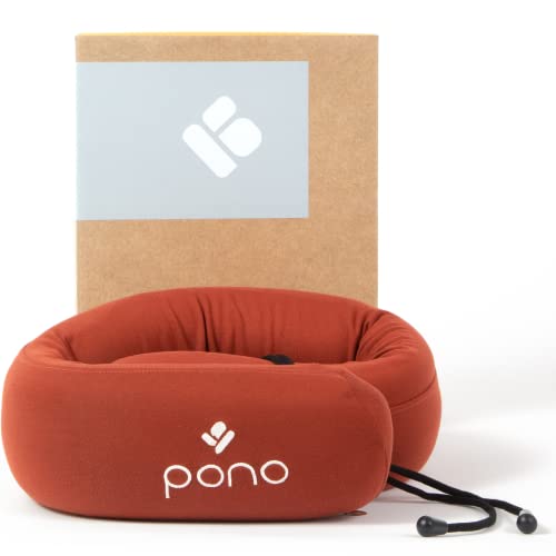 Pono Neck Cradle Travel Pillow: Memory Foam, Ergonomic 360° Adjustable Support, Prevents Neck Pain/Head Nods. Infinity Shape Fits All Adults. Compact, Foldable Design for Easy Portability