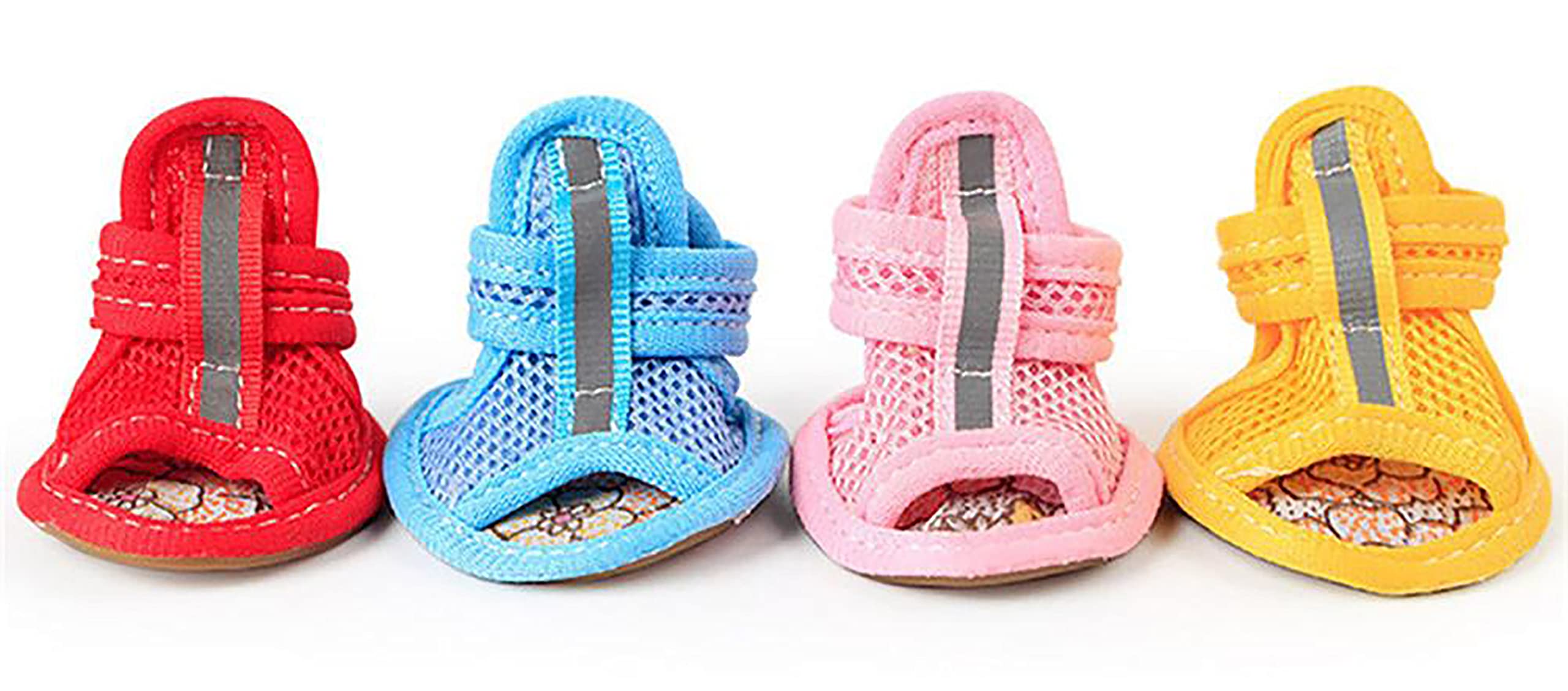 Small Dog Sandals, Breathable Mesh Extra Small Puppy Shoes for Summer, Pink, Blue, Yellow, Red Sandals for Dogs Blue Size 2