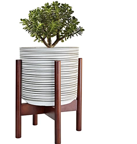 ZPirates Wood Plant Stand for Indoor and Outdoor - Adjustable Width (up to 12 Inches) for Small Medium and Large Planter Pots -14-inch Tall
