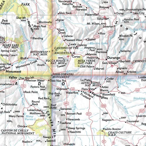 National Geographic Maps: Four Corners U.S.A Wall Map - 31 x 24 inches