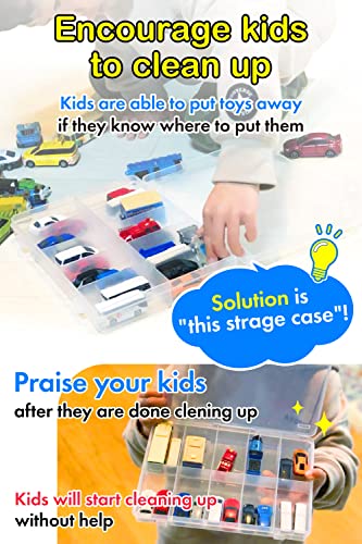 Someie Hot Wheels Tomica Car Organizers and Transparent Storage Carrying Box Max 10 Cars Capacity Display case Japan Made Durable and Safe (Box only)