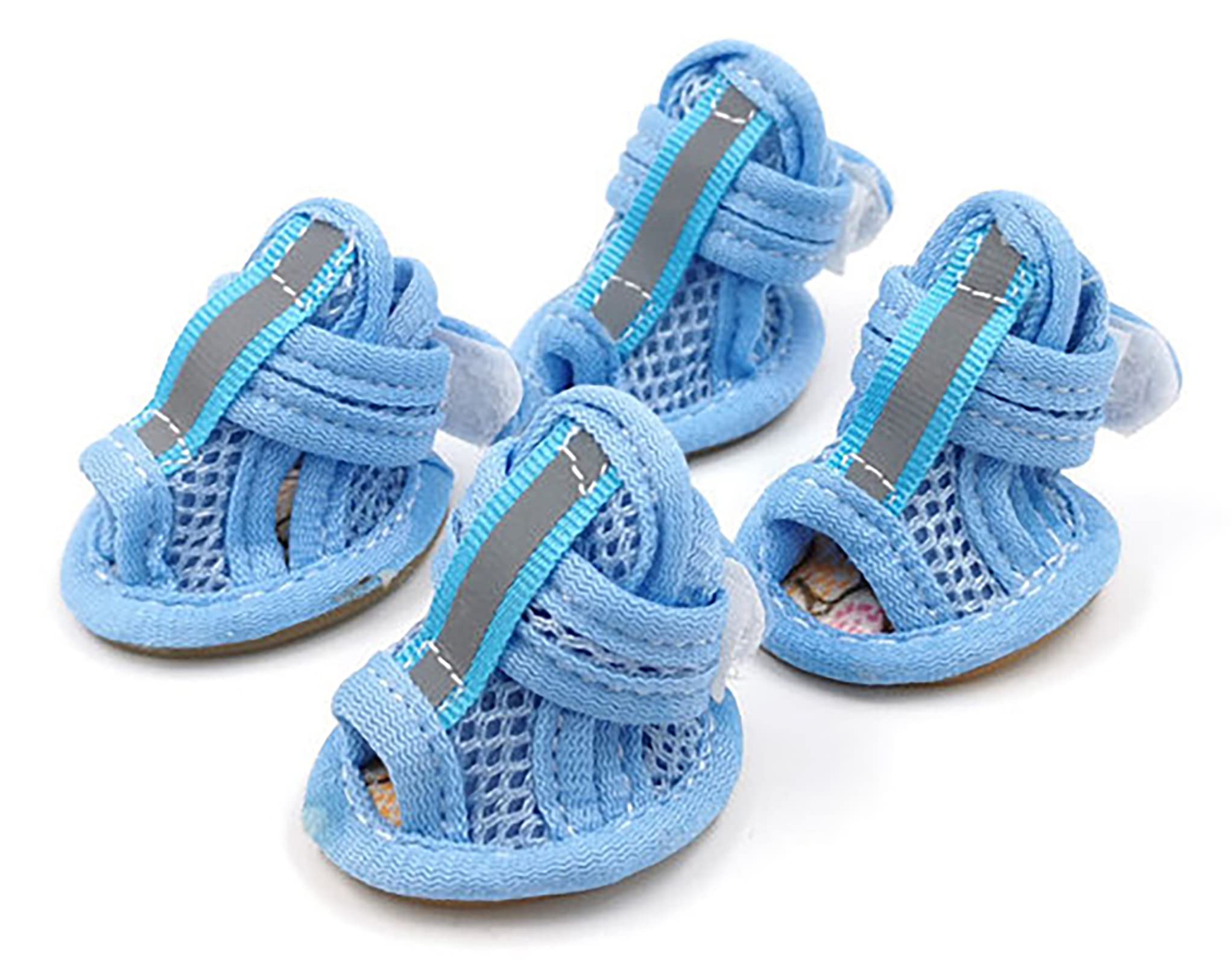 Small Dog Sandals, Breathable Mesh Extra Small Puppy Shoes for Summer, Pink, Blue, Yellow, Red Sandals for Dogs Blue Size 2