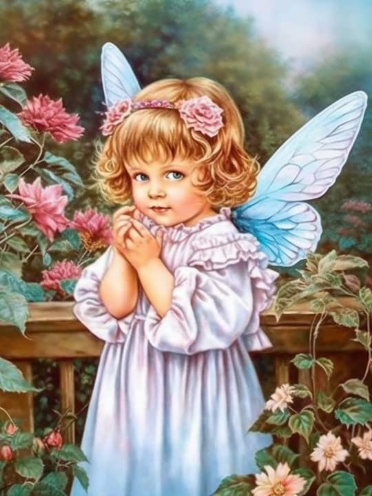 Sheehow 5D Diamond Painting Kits for Adults Angel Girl, Full Drill Diamond Art Flower Wings, Gem Pictures by Numbers Art, DIY Cross Stitch Jewel Art Rhinestone Craft for Home Wall Decor 12X16 inch