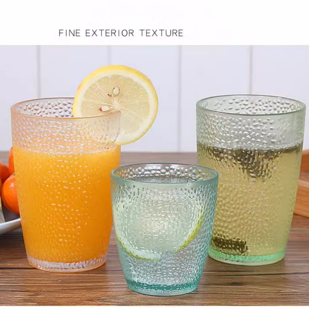 Komost 12oz Plastic Tumblers Set of 2, Reusable & Shatterproof Drinking Glasses for Daily Toothbrushing & Bathroom Use