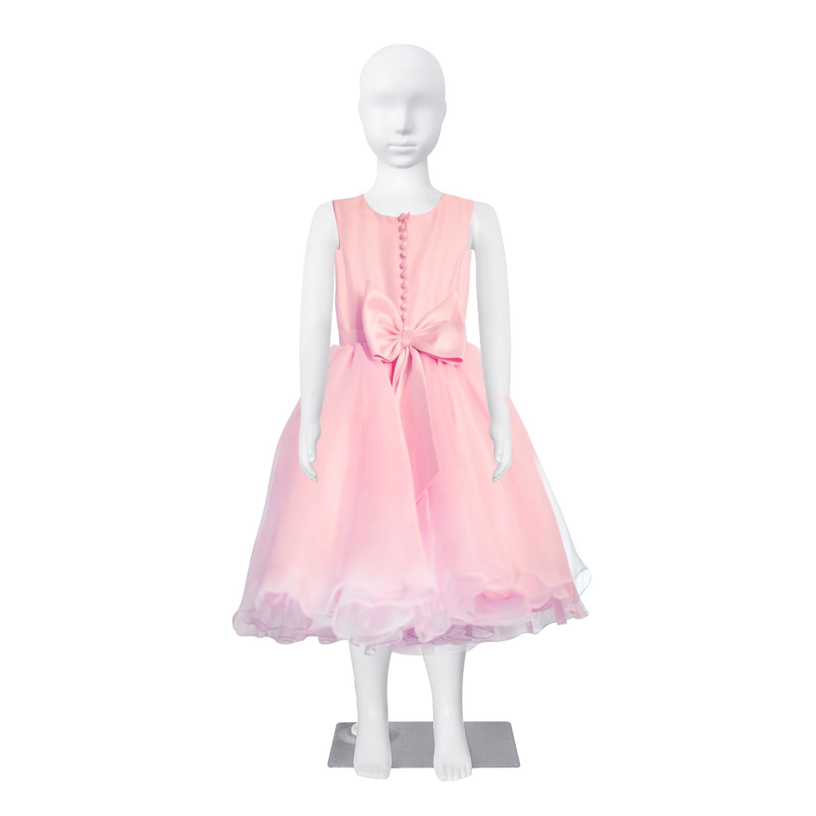 Child Mannequin Kids Dress Form Full Body White Skin Adjustable Detachable Manikin Body Display with Metal Base for Children 43.3 Inches