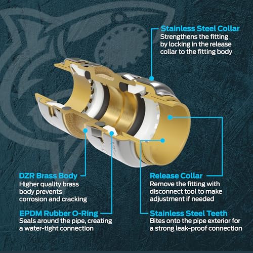SharkBite Max 3/4 Inch x 1 Inch FIP x 24 Inch Stainless Steel Corrugated Flexible Water Softener Connector, Push to Connect Brass Plumbing Fitting, PEX Pipe, Copper, CPVC, PE-RT, HDPE, URSS3086FX24