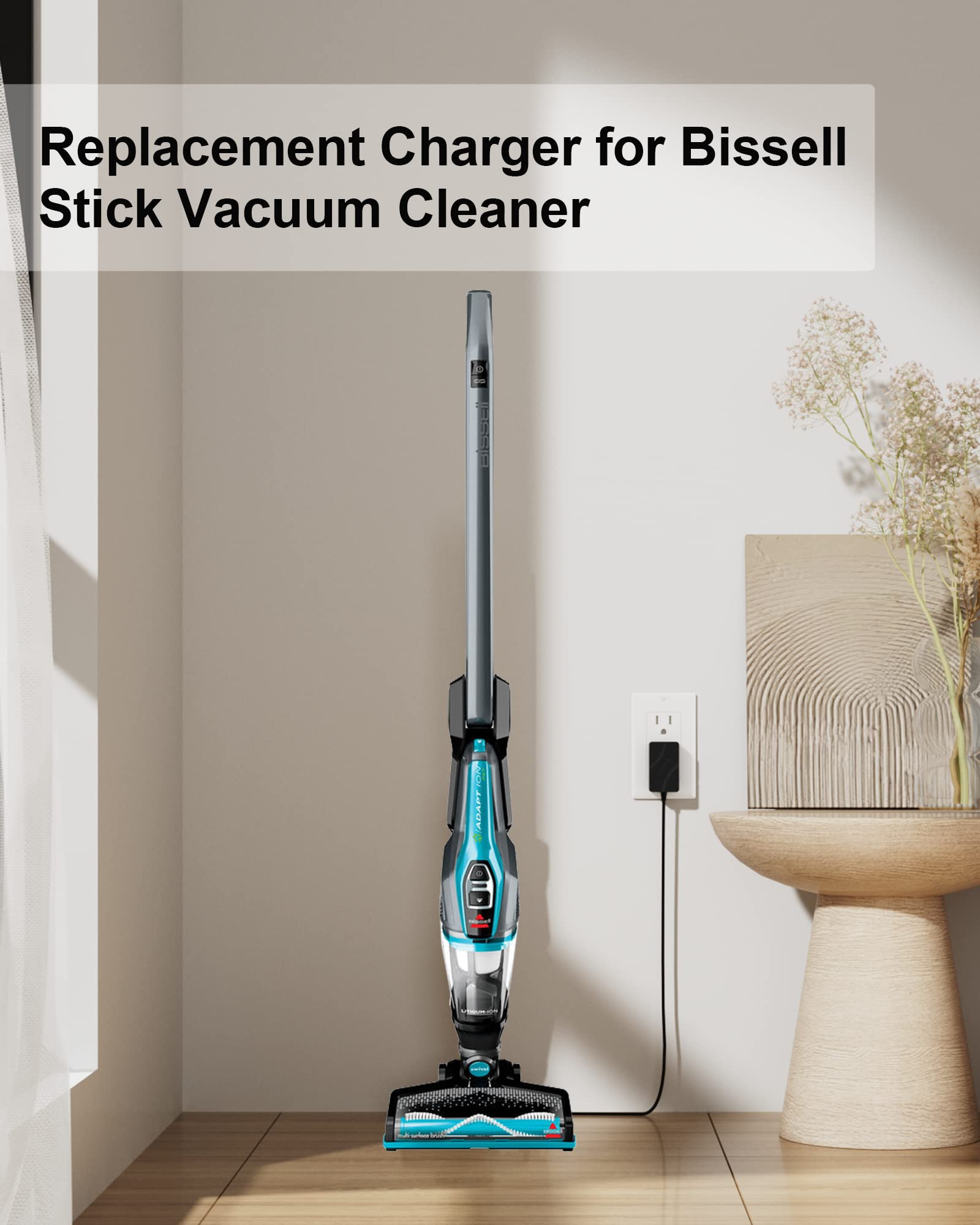 Charger Replacement for Bissell 2286 2286A 2482 2389 2389C Adapt Ion Pet Powerlifter Lithium Ion Cordless Stick Vacuum Power Cord Replacement for Bissell P/N 1616326 1627037