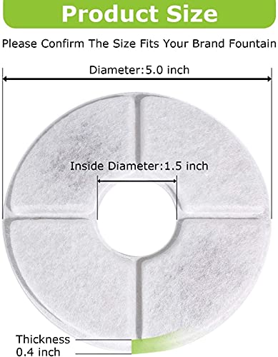 Bonve Pet Water Fountain Replacement Filter Set, 8Pack for 84oz/2.5L Automatic Pet Fountain Cat Water Fountain Dog Water Dispenser