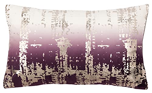 Safavieh Home Collection Rensia 12 x 20-inch Purple/Silver Metallic Decorative Accent Pillow PLS7143A-1220, 12"x22"