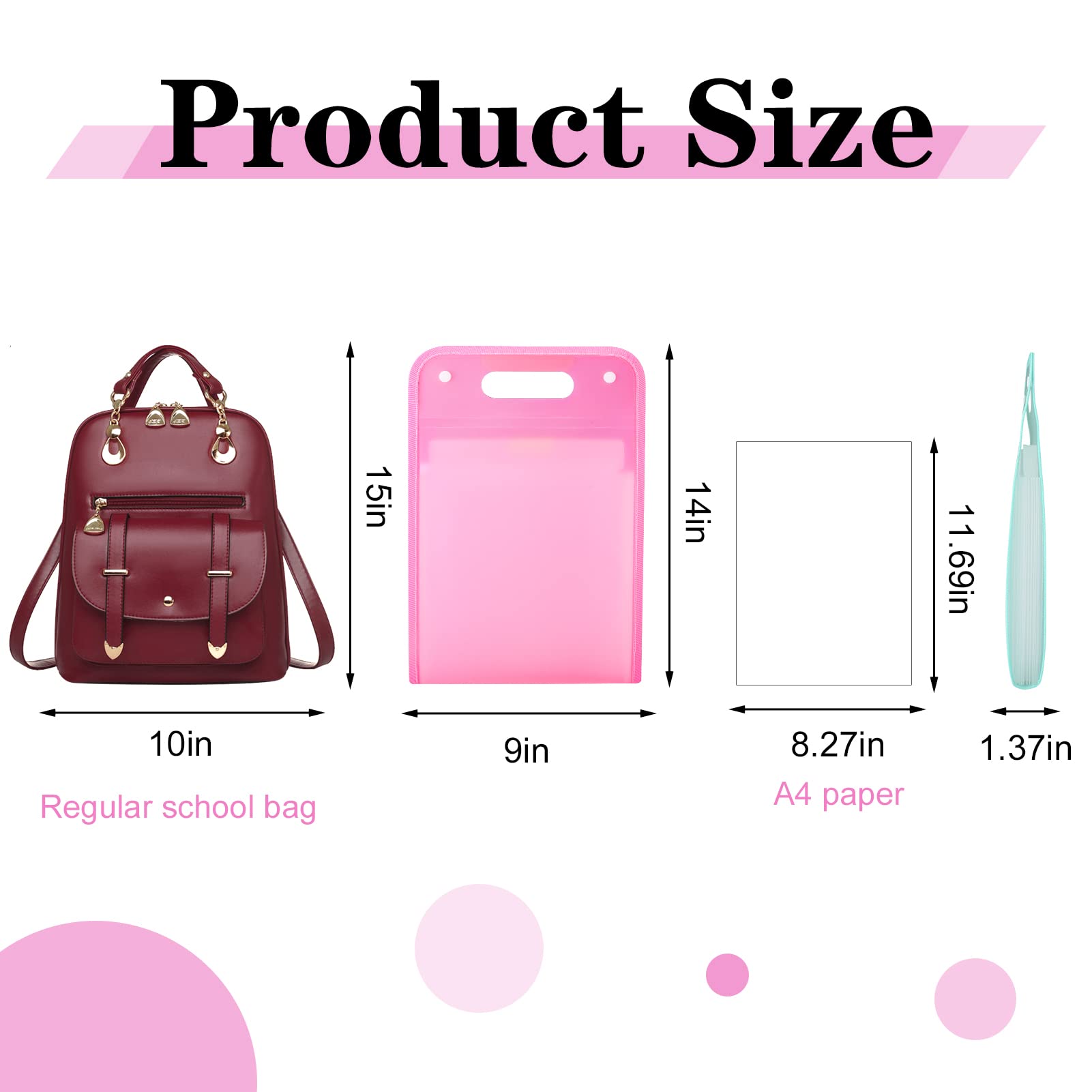 Jspupifip 2 Pcs Vertical Accordion Folder, 13 Pockets According File Folder Organizer Expanding File Folder Waterproof Document Receipt Organizer Accordian Filing Folder for Classroom, Home, Office