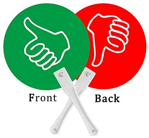 AncaSuna, Thumbs UpThumbs Down Paddles for Classroom Voting, Teacher Event Supplies and Auction Signs 24 Packs
