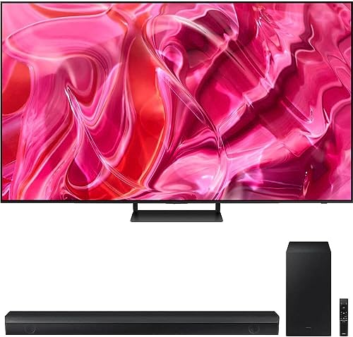 SAMSUNG QN55S90CA 55 Inch OLED 4K Smart TV Bundle HW-B650 3.1ch Soundbar with Dolby 5.1 DTS Virtual:X (2023 Model)