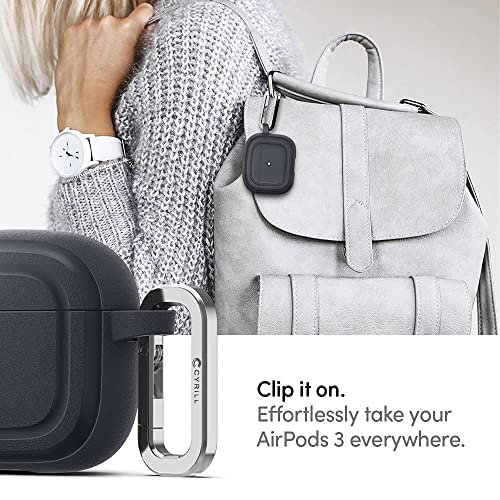 CYRILL Airpods 3 Generation Case Cover Wave Stone Designed for Airpods 3 Generation Case (2021) - Dark Gray