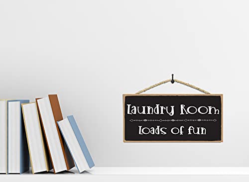 Laundry Room Loads of Fun Sign - Laundry Signs for Laundry Room Decor - Funny Laundry Room Signs - Laundry Room Signs Wall Decor